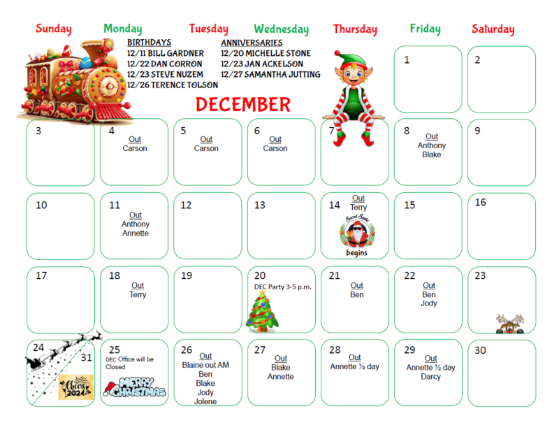 Calendars & Events - Denny Elwell Company